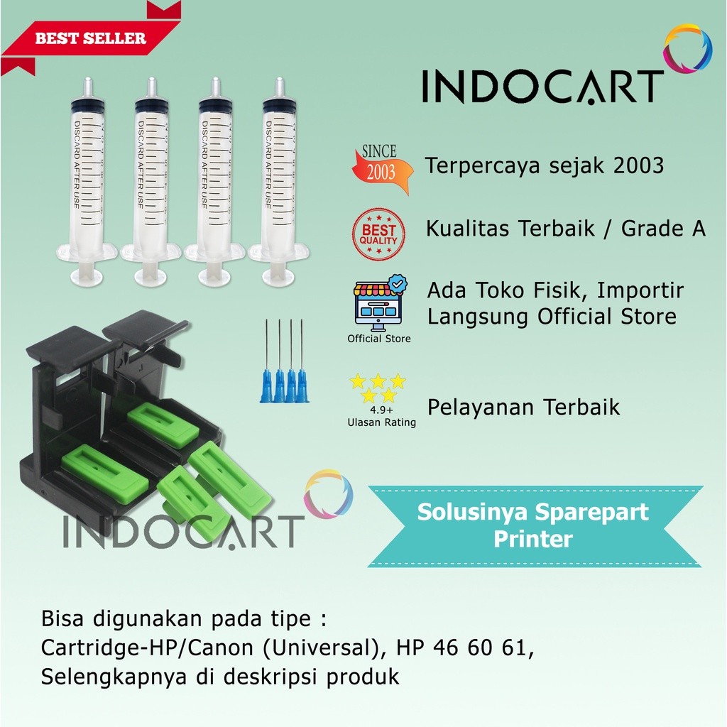 Jual IndoCart Refill Clip-Tool Kit-Klip Penyedot Tinta Cartridge ...
