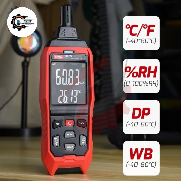 Jual Temperature Wet Bulb Dew Point Humidity Meter Data Logger TASI TA622B | Shopee Indonesia
