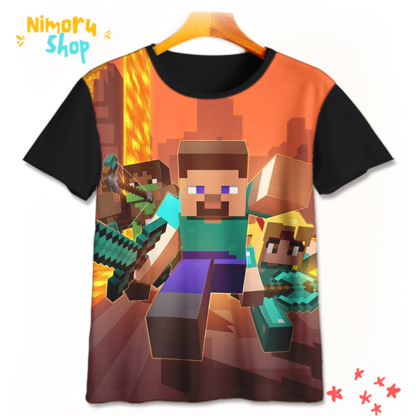 Jual Baju Kaos Anak 3D Minecraft-6-designWD Mine-craft Game Untuk Usia ...