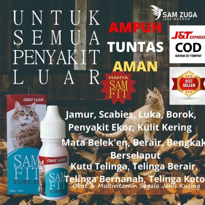 Jual SAMFIT Obat Kucing Jamur Scabies Luka Borok Kutu Telinga Sakit ...