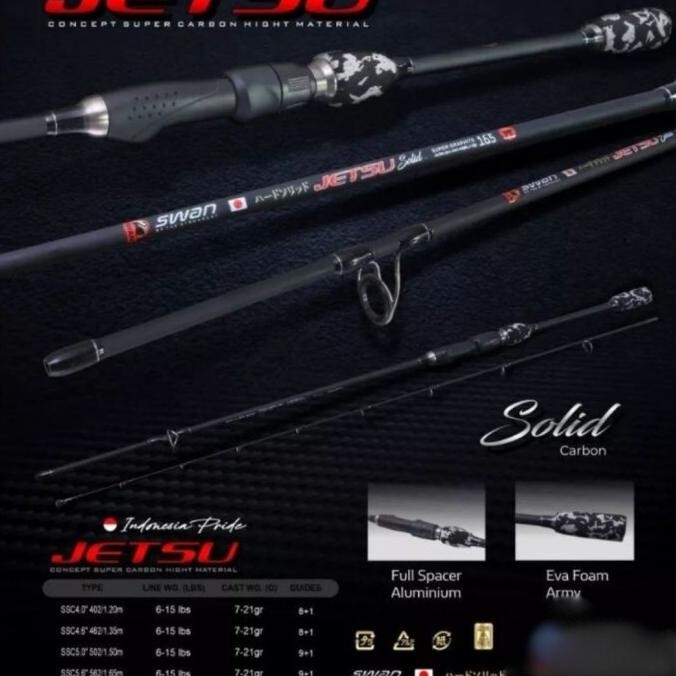 Jual Joran Sambung 2 Swan Jetsu 120 135 165 180 JS Carbon Solid 6-15LB ...