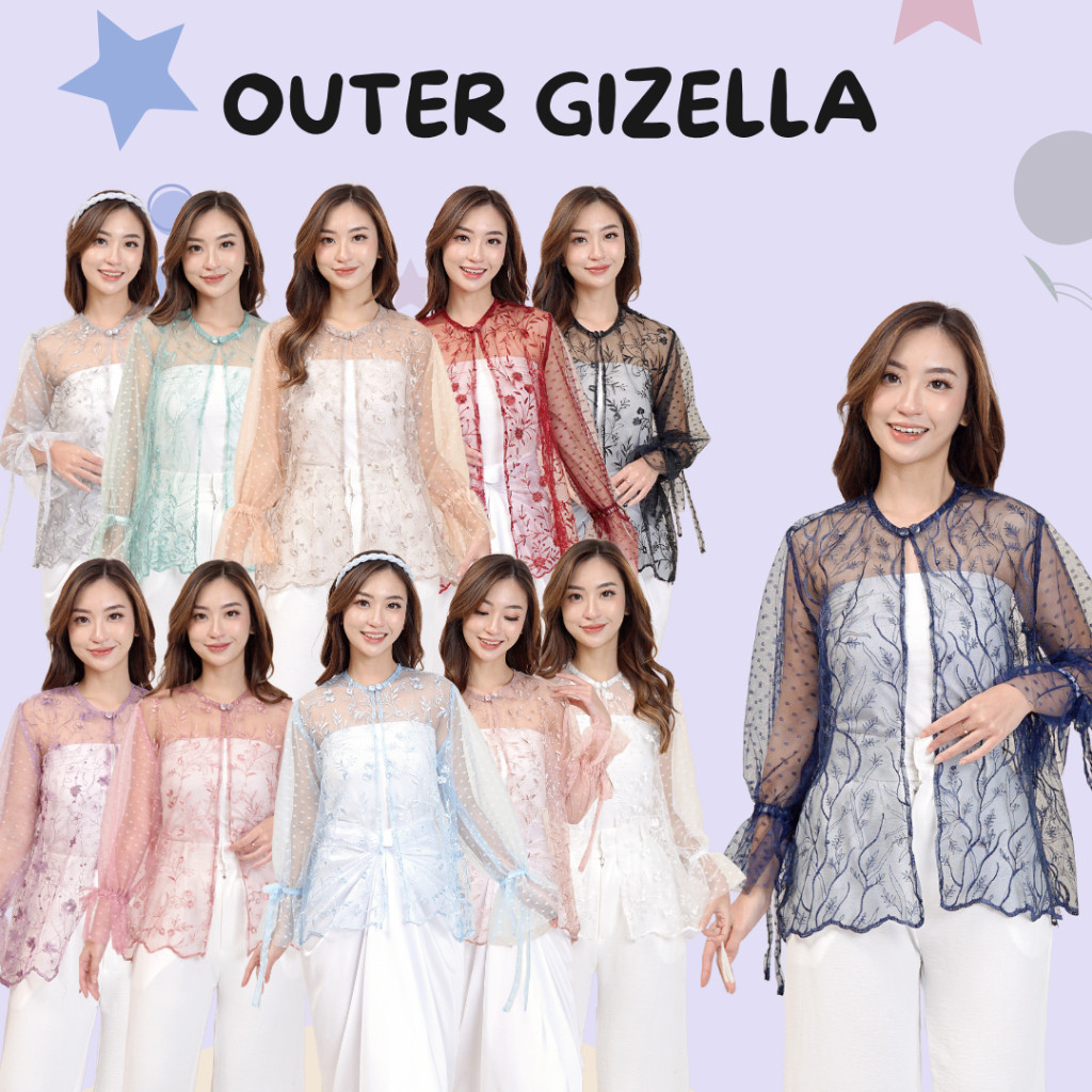 Jual Outer Fashion Brokat OUTER GISELLA OUTER BRUKAT KOMBI POLKADOT ...