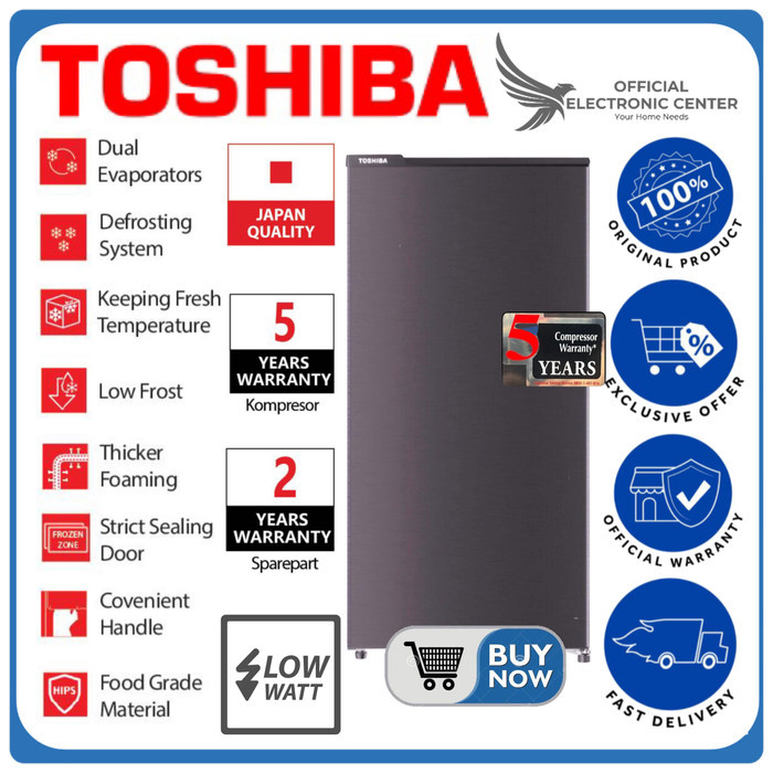 Jual TOSHIBA KULKAS 1 PINTU 151L GR-RD196CC-DMF RD196CC SUPER LOW WATT COOL | Shopee Indonesia