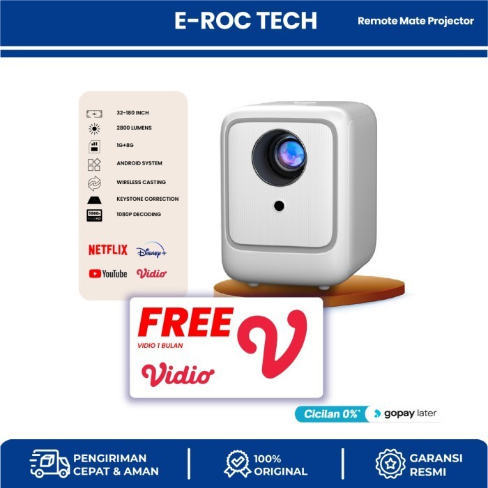 Jual EROC Proyektor Full HD Decoding 4K 2800 Lumens Android IOS - MAGIC ...