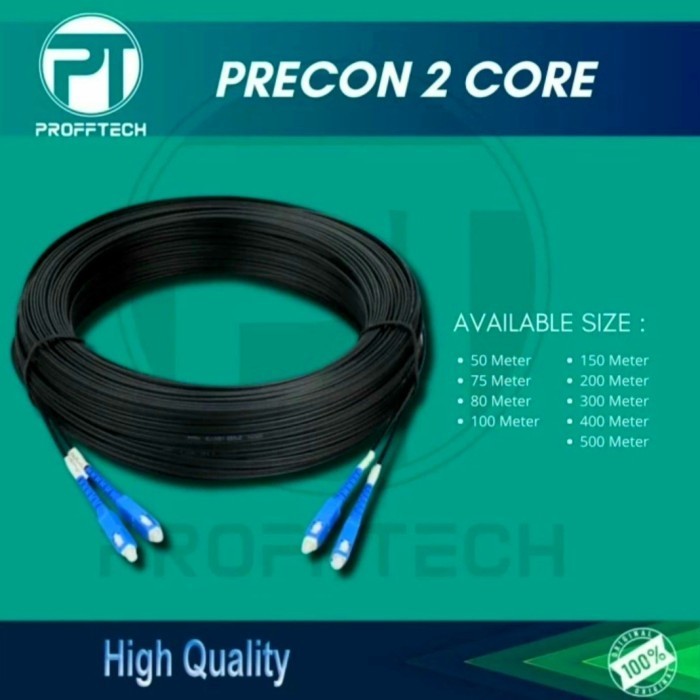 Jual KABEL FIBER OPTIC / OPTIK 2 CORE FO SC PRECON FTTH OUTDOOR 50 80 100 150 200 300 400 500 ...