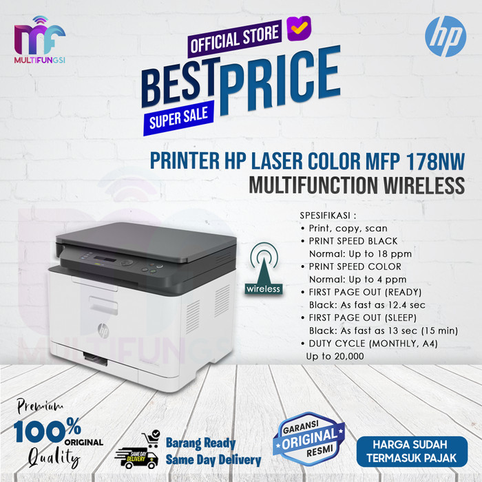 Jual Printer HP Laser Color MFP 178nw Multifunction Wireless | Shopee Indonesia
