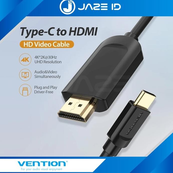 Jual Vention Kabel USB Type C to HDMI Thunderbolt 3 4 1m 2m 3m 4K 8K Cable | Shopee Indonesia