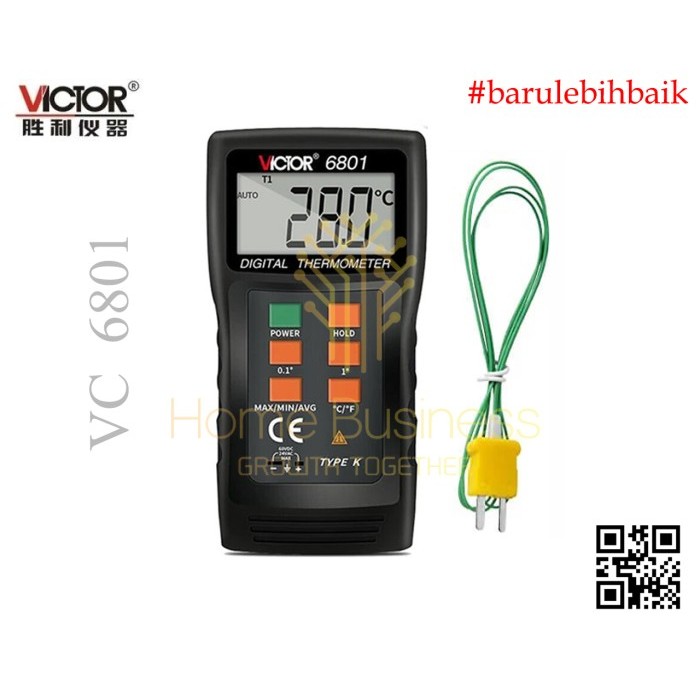 Jual Ultra Mur4H!- Victor Vc6801 Vc 6801 Mini Thermometer Thermo K Type ...