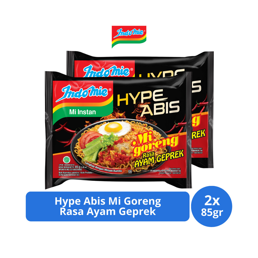 Jual Indomie Hype Abis Mi Goreng Rasa Ayam Geprek 85gr x 2 pcs | Shopee ...
