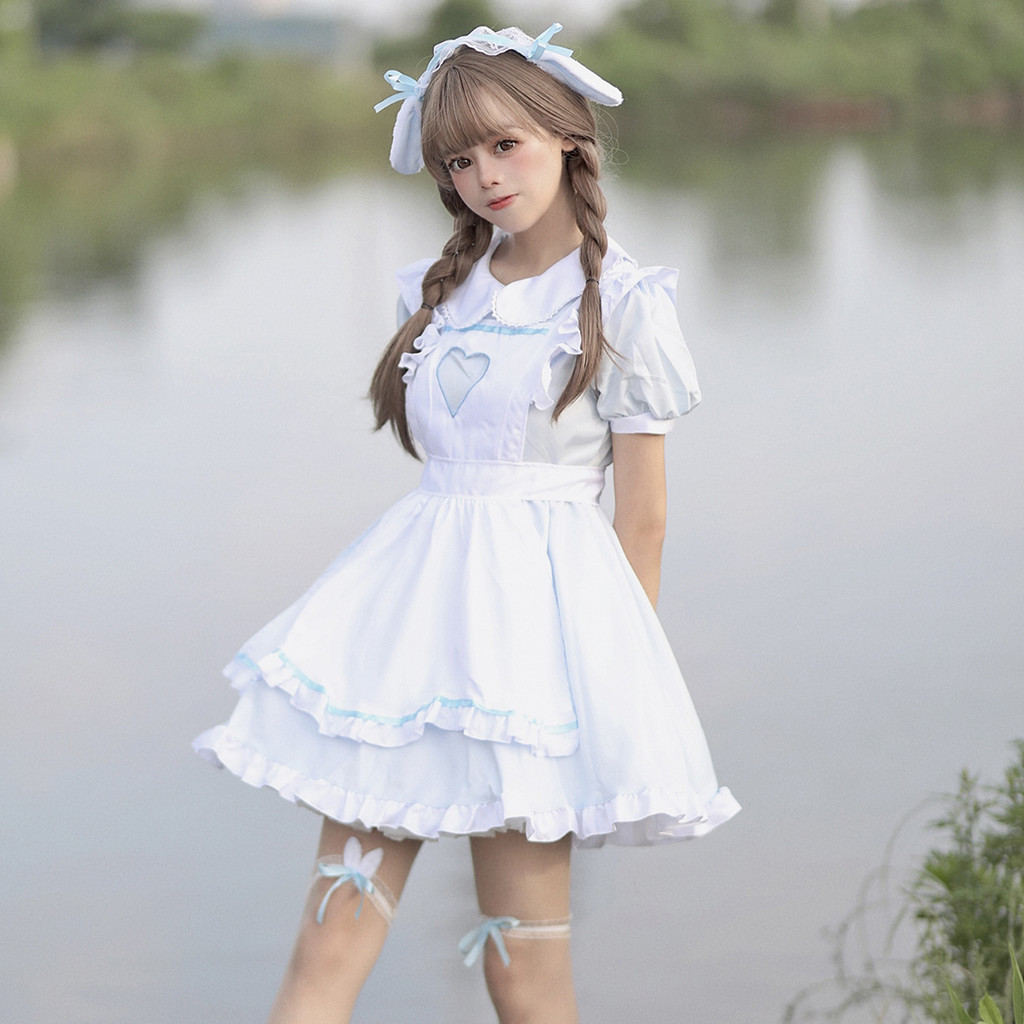 Jual Original Super Cute Hollow Love Rabbit Maid Lolita COSPLAY ...