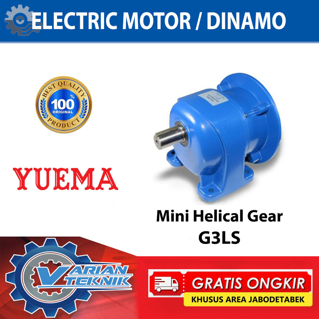 Jual GEARBOX / GEAR BOX HELICAL YUEMA G3LS 3KW 4HP As 50 Ratio 30, 40 ...