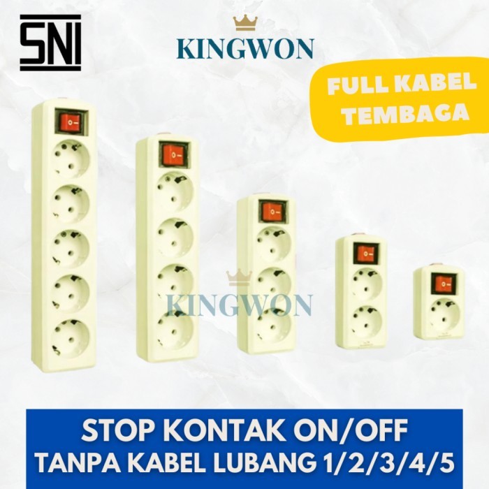 Jual Stop Kontak Kabel Lubang 2/3/4/5 Panjang Kabel 1,5M/3M/5M Saklar On Off Stopkontak Listrik ...