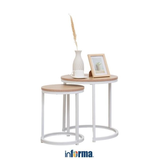 Jual INFORMA SET 2 PCS JOEL MEJA TAMU & MEJA SISI ROUND - COKELAT OAK ...