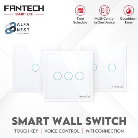 Jual sale! fantech saklar touch smart wall switch saklar lampu wifi ...
