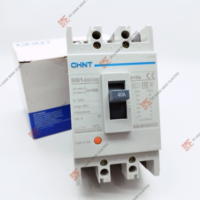 Jual Mccb 32A 40A 50A 63A / 15Ka 3P / Chint Nm1-63S / Molded Case | Shopee Indonesia