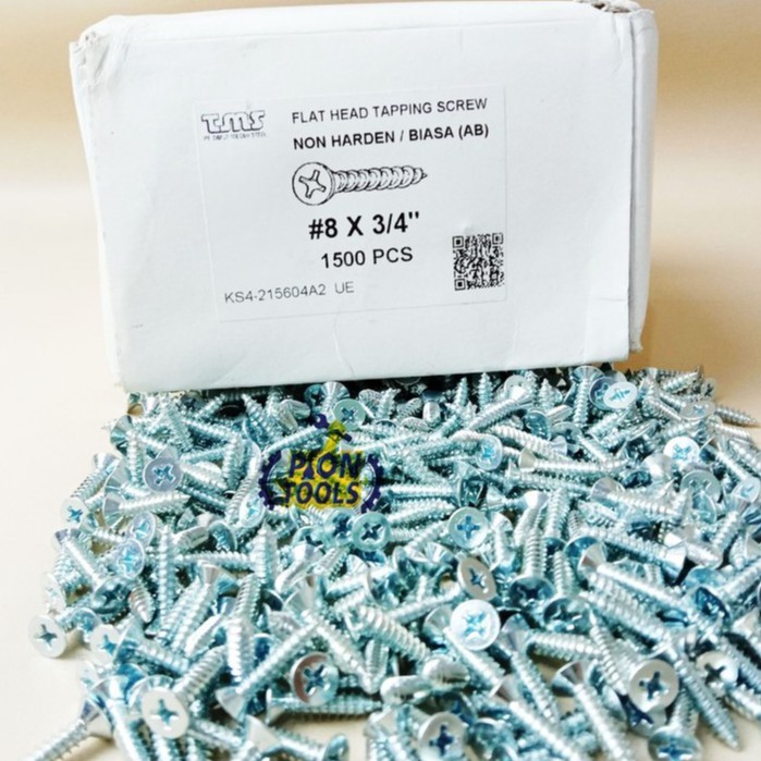 Jual FA327 50 pc TAPPING JF 8x3/4 Sekrup Tapping FH Sekrup Kepala Rata ...