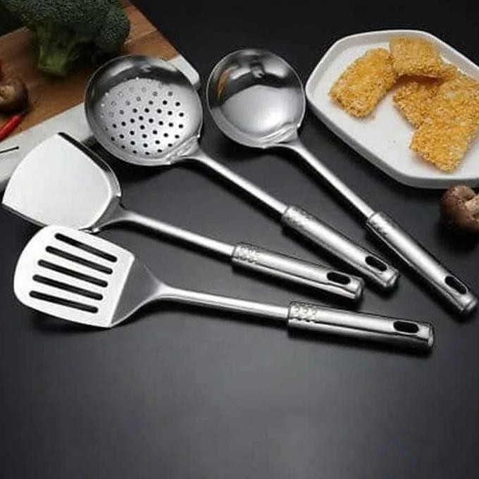 Jual PENAWARAN EKSKLUSIF Spatula Set Stainless Isi 4 Pcs - Kitchen Tools Peralatan Untuk Masak ...