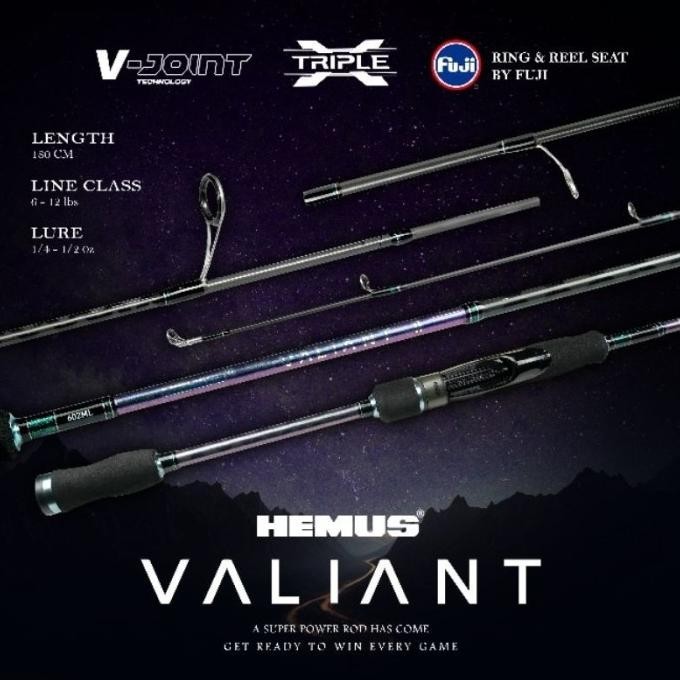 Jual Joran Spinning Hemus VALIANT Gen 2- Ring dan Reel Seat FUJI ...