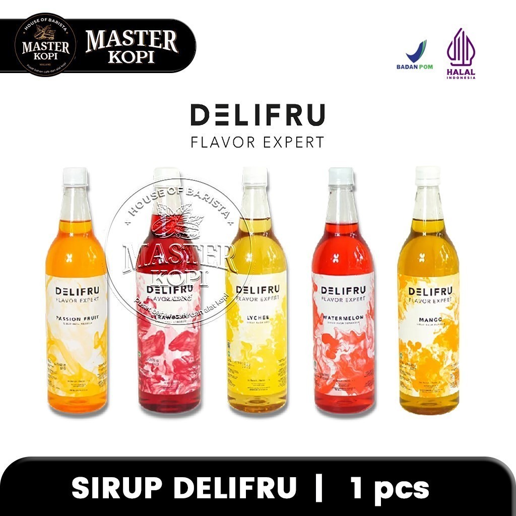 Jual Sirup Delifru Botol 1 Liter / Flavoured Syrup HALAL | Shopee Indonesia