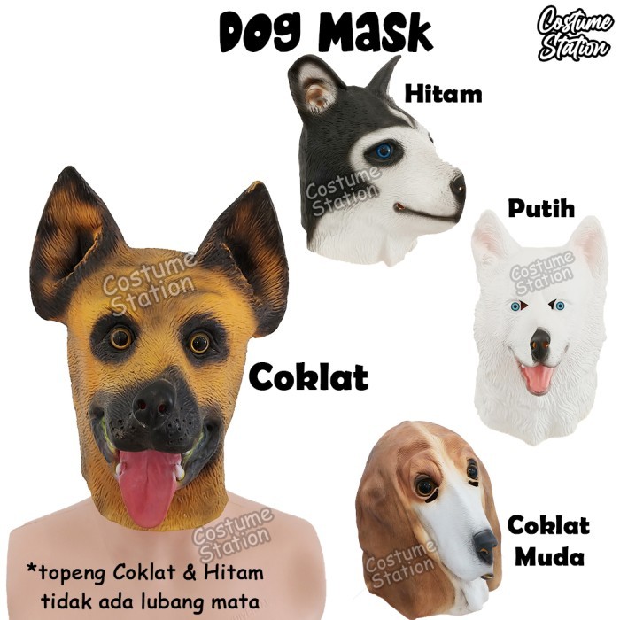 Jual Topeng Anjing / Dog Mask Latex Hewan Binatang Animal Halloween ...