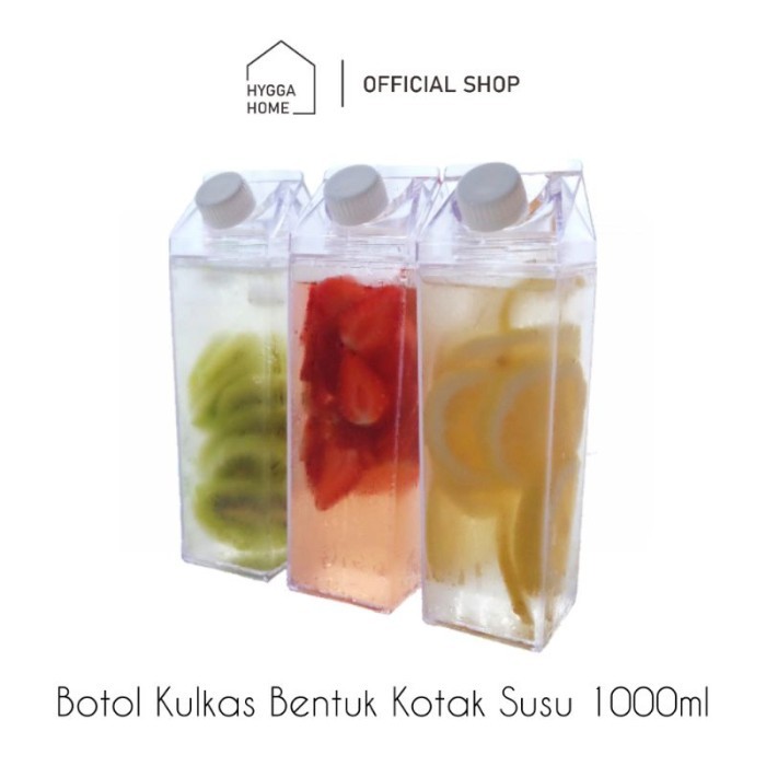 Jual HYGGA HOME BOTOL AIR TRANSPARENT/ BOTOL KULKAS 1000 ML/ THE HOME ...
