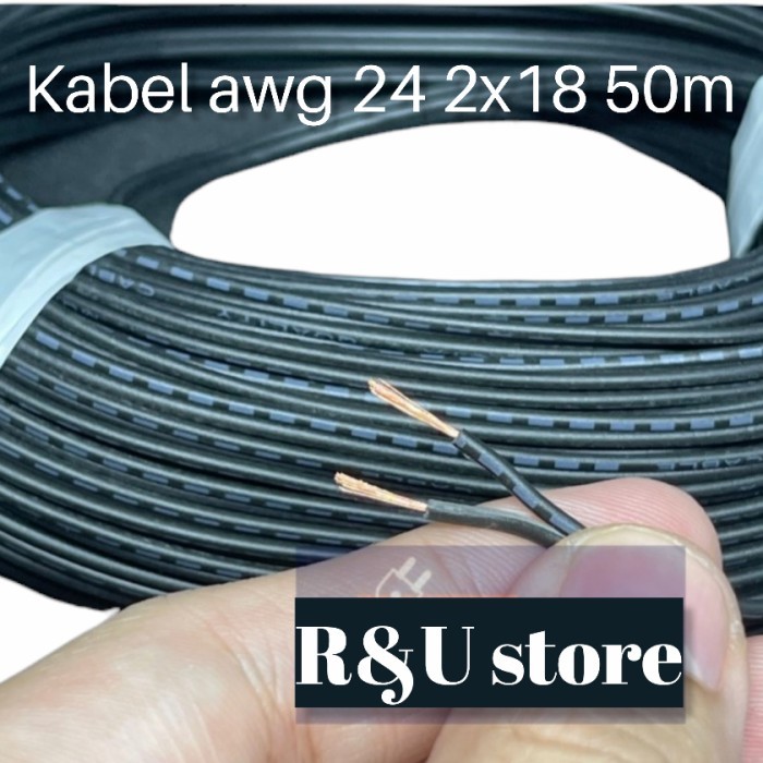 Jual Kabel Awg 2X18 Awg 24 50M Awg Serabut Tembag Asli | Shopee Indonesia