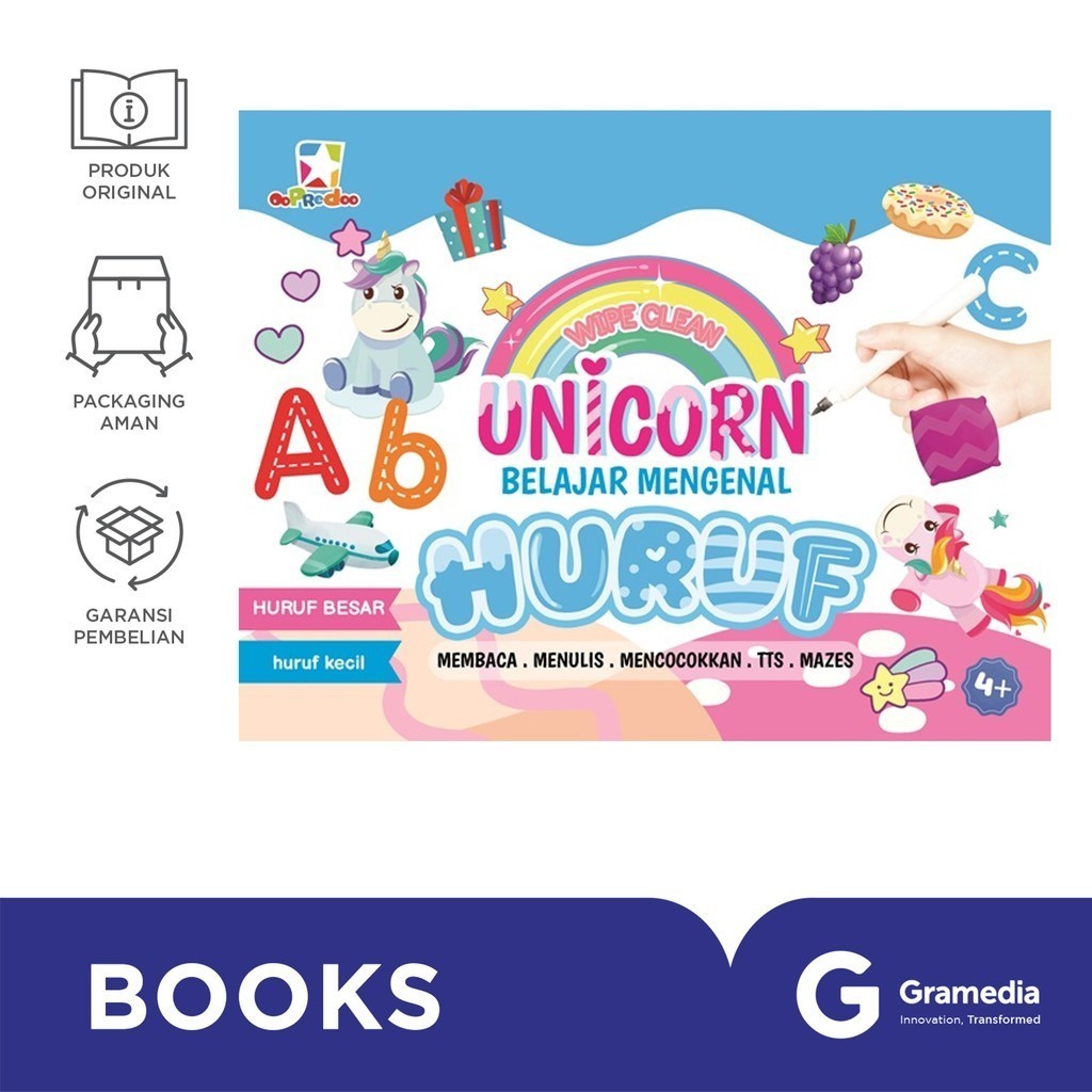 Jual Buku Opredo Wipe Clean Unicorn Belajar Mengenal Huruf | Shopee Indonesia