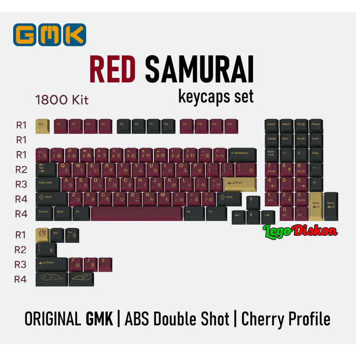 Jual GMK Red Samurai Cherry Profile Keycaps Set - ORIGINAL GMK | Shopee ...