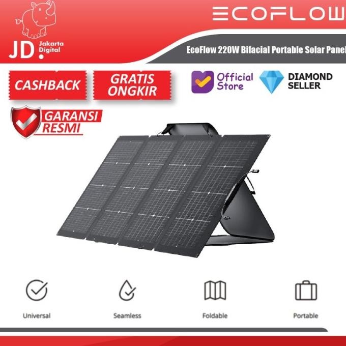 Jual ECOFLOW 220W BIFACIAL PORTABLE SOLAR PANEL - ECOFLOW SOLAR PANEL ...
