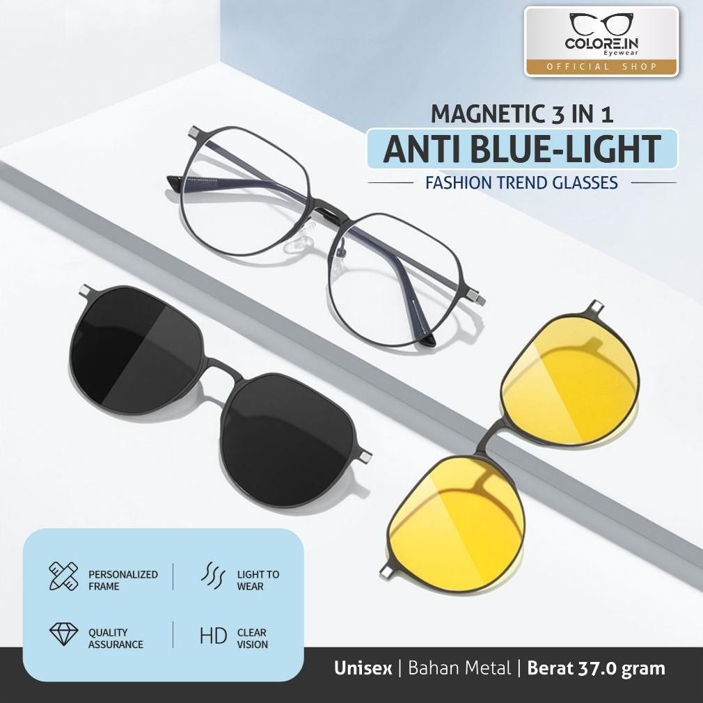Jual Ready Colore.in Kacamata Clip On 2in1 Metal Lensa Polarized Night ...