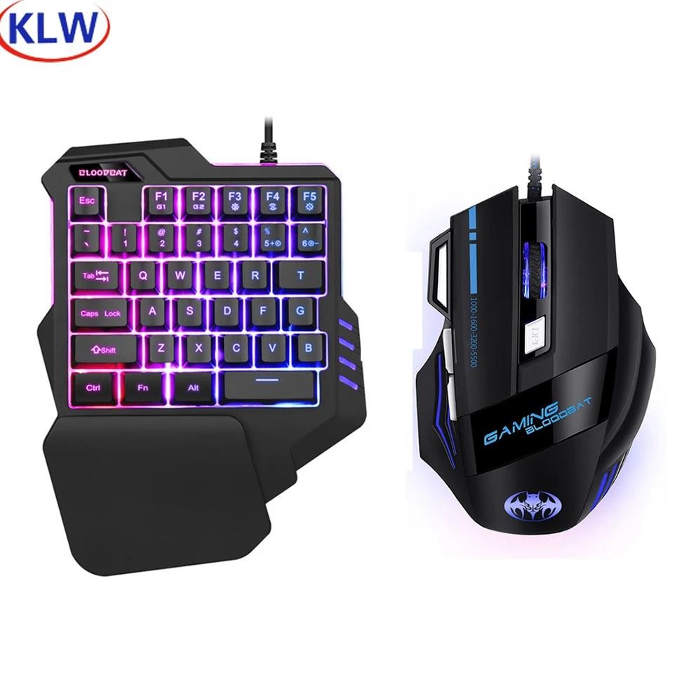 Jual Gaming Keyboard And Mouse Combos RGB Backlit One-Handed Keypad ...