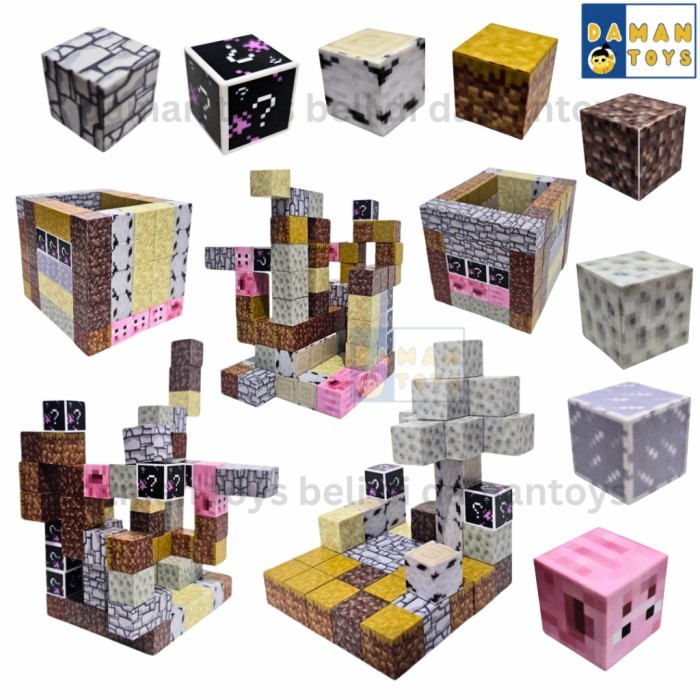 Jual Magnet Minecraft. Minicraft Magnetic Block Set 12 Pcs | Shopee ...