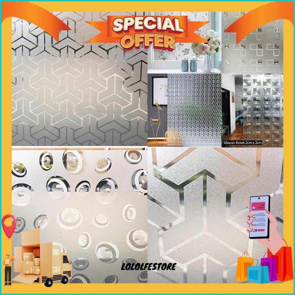 Jual Eva Luvgreen Stiker Kaca 3D Motif Minimalis Ukuran 60X100Cm Stiker ...