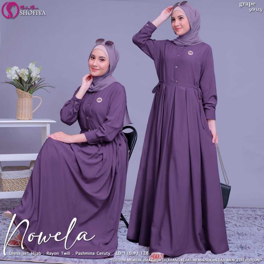 Jual Baju Muslim Halus & Tebal Terbaru Dress Set Jilbab Pashmina ...