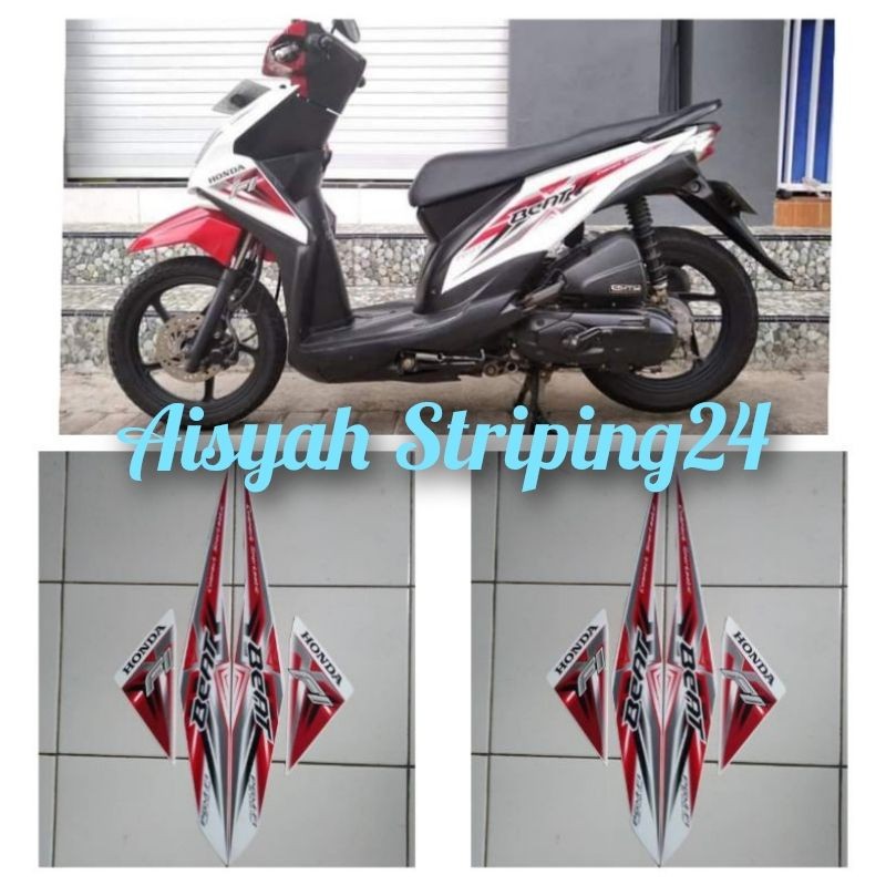 Jual STIKER STICKER STRIPING HONDA BEAT FGM-FI 2015 MERAH-PUTIH LIST ...