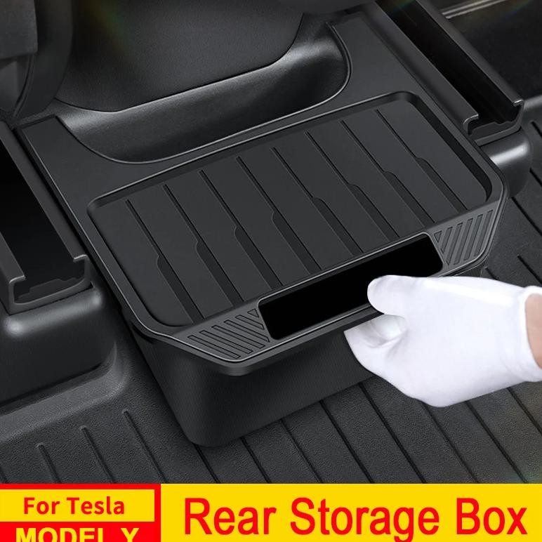 Jual rear seat storage box for tesla model y 3 highland organizer ...
