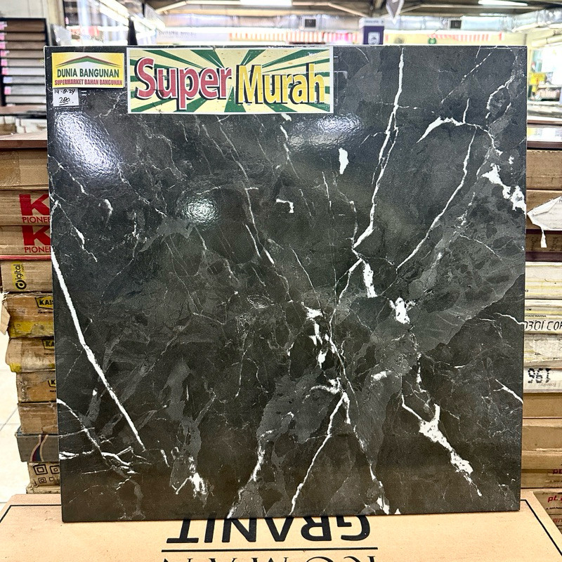 Jual Keramik KIA Cipolin Black 50x50 Keramik Lantai Glossy / Keramik ...