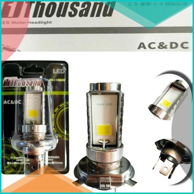 Jual Lampu Depan Utama H4 LED 2 Sisi Super Bright Hi Lo Cahaya Putih AC DC | Shopee Indonesia