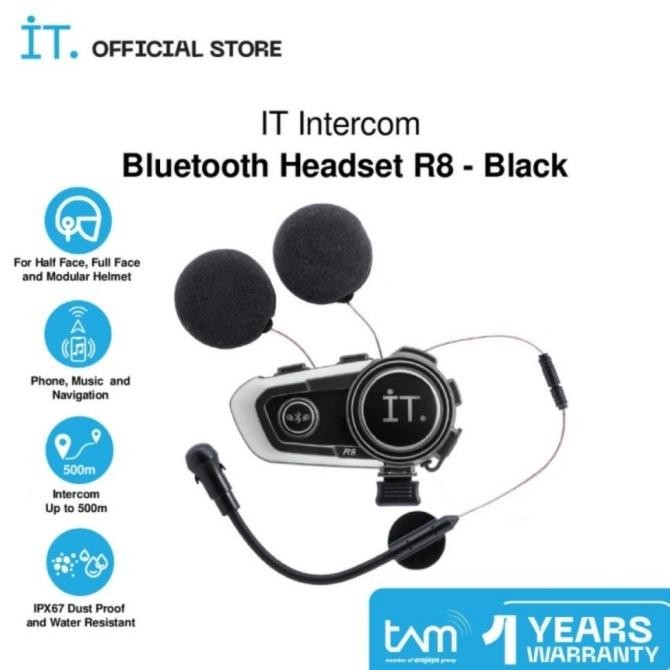 Jual It Intercom Bluetooth Headset R8 Black Garansi Resmi Tam It1 ...