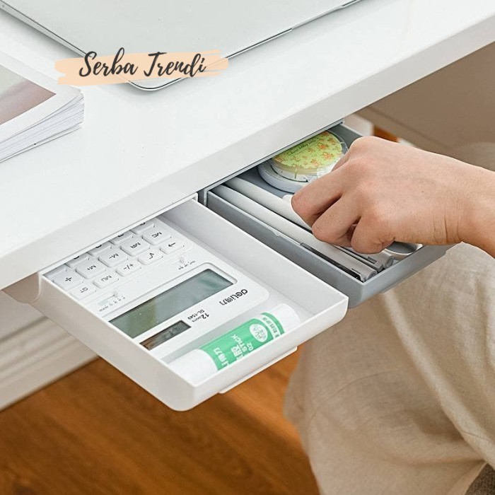 Jual Laci Tempel Bawah Meja Rak Kotak Tambahan Penyimpanan Serbaguna ...