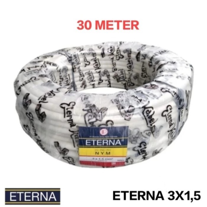 Jual BERGARANSI KABEL LISTRIK NYM ETERNA 3X1.5mm (30M) KABEL ETERNA TEMBAGA ASLI SNI 30 METER ...