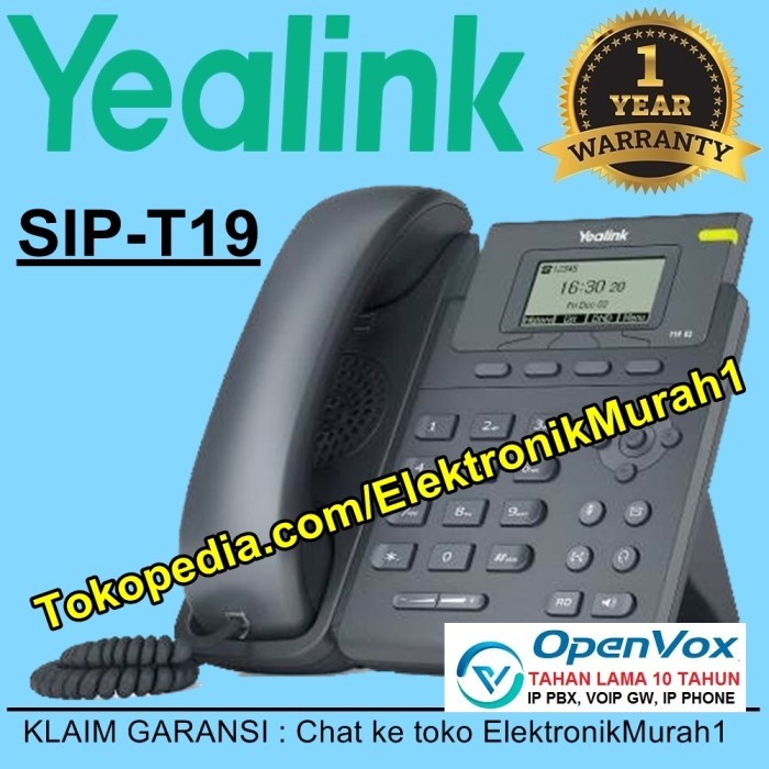 Jual IP Phone Entry Level Yealink SIP - T19 E2 ( non PoE ) | Shopee ...