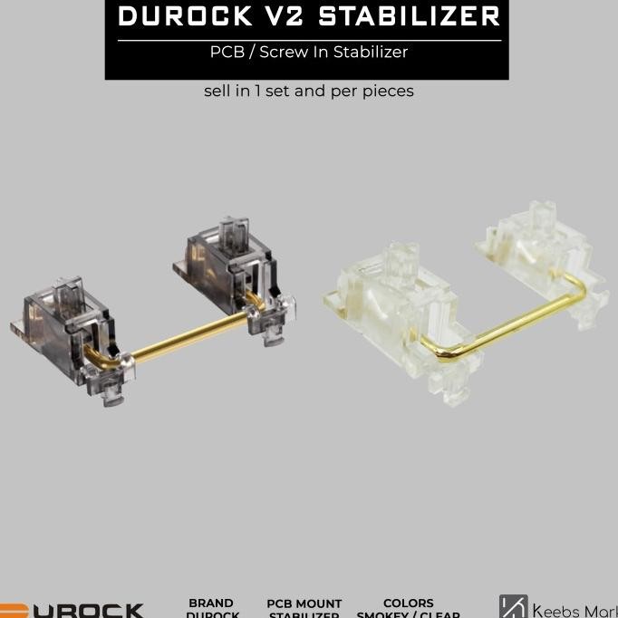 Jual Durock V2 Stabilizer PCB Mount / Screw In Smokey / Clear Keyboard ...