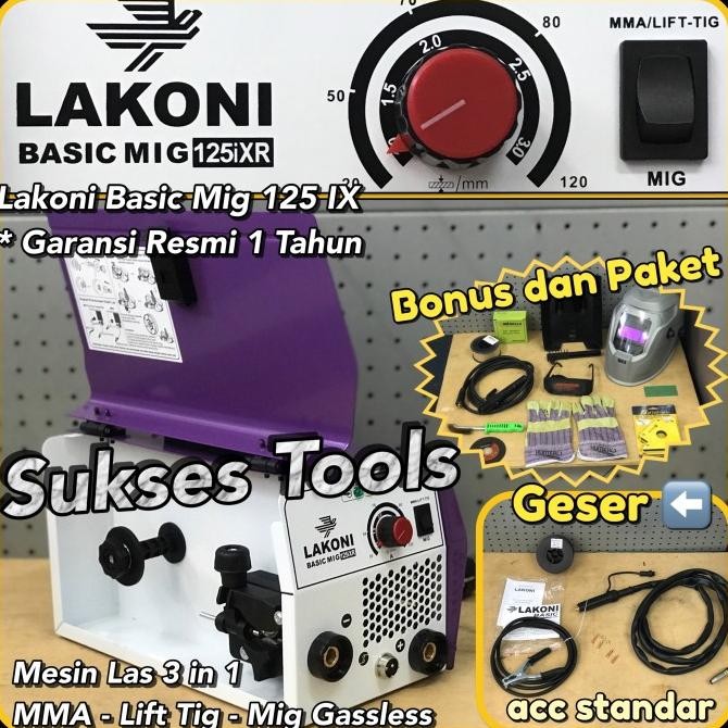 Jual Mesin Las Lakoni Basic Mig 125 Mig125 3In1 Mma-Mig Gassless-Lift ...
