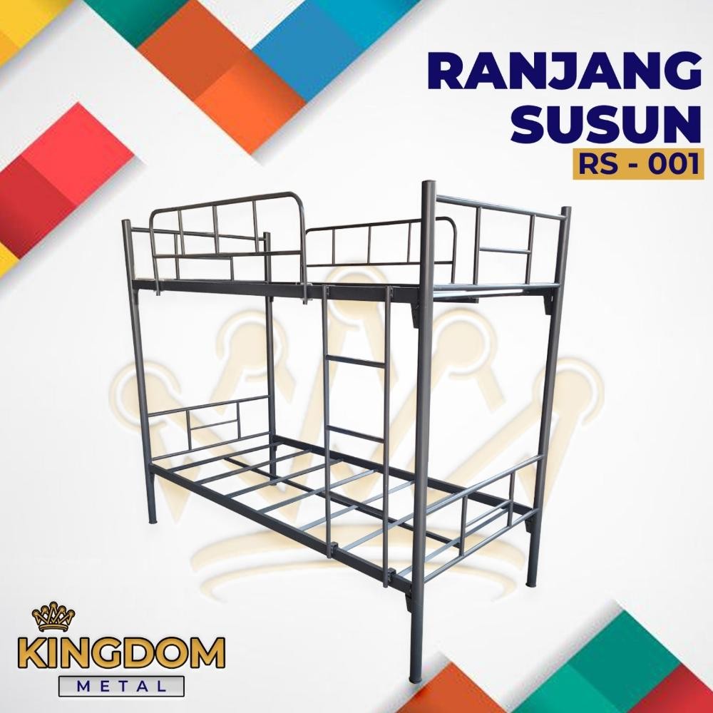 Jual RS 001 - 1 Set Ranjang Susun Besi Kingdom / Tempat Tidur Besi ...
