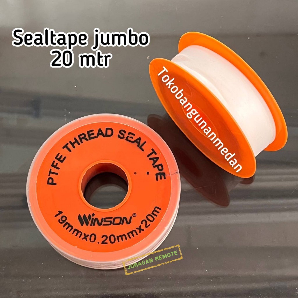Jual Sealtape Jumbo WINSON 1 inch Panjang 20 meter / Seal tape Seltip Isolasi Air 19 mm x 0.2 mm ...