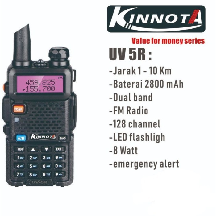 Jual Walkie Talkie HT Kinnota UV 5R Dual band 8 watt | Shopee Indonesia