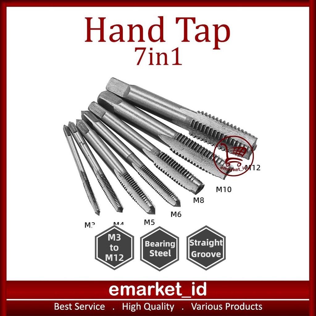 Jual EM Hand Tap 7in1 M3-M12 AI63 / Handtap Taps / Tangan Drat Senai / Hentep Alat Mata | Shopee ...