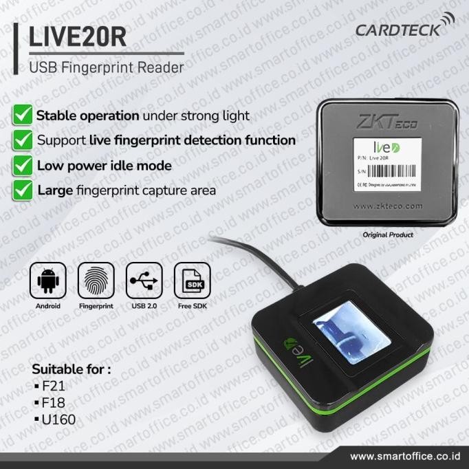 Jual BEBAS ONGKIR - USB Mini Desktop Fingerprint Reader Live20R SLK20R ...