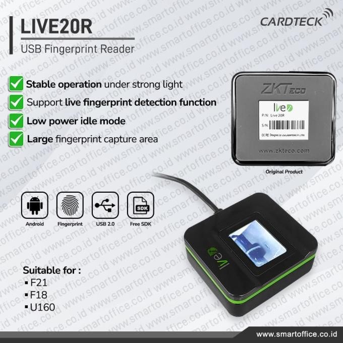 Jual USB Mini Desktop Fingerprint Reader Live20R SLK20R Scanner Sidik Jari 2MP Reader Registrasi ...